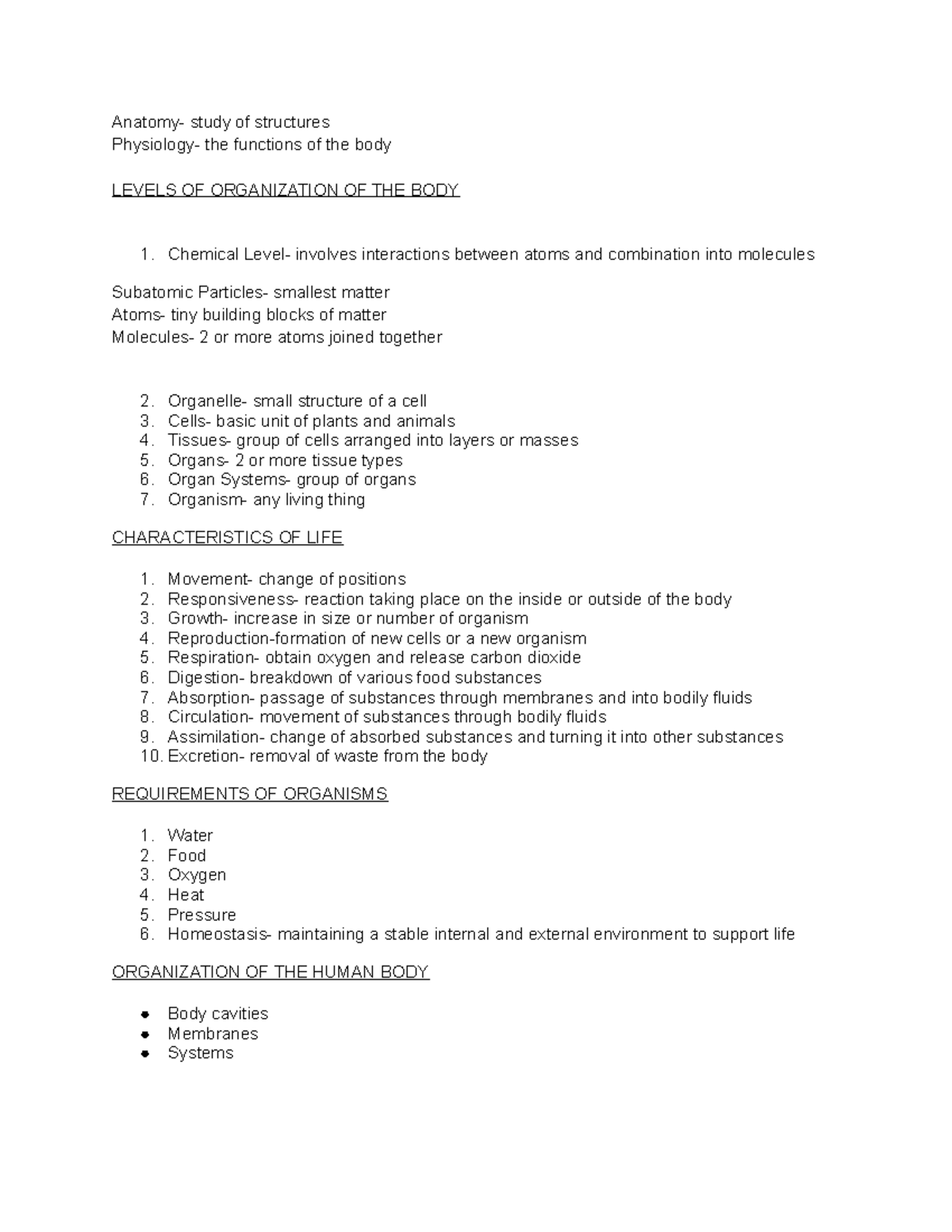 Ch 1 Biology Notes Anatomy Study Of Structures Physiology The ch-1-biology-notes-anatomy-study-of-structures-physiology-the