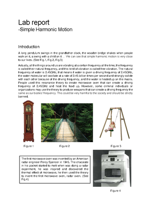Lab 1 Simple Harmonic Motion of a Spring - Error Analysis for Simple ...