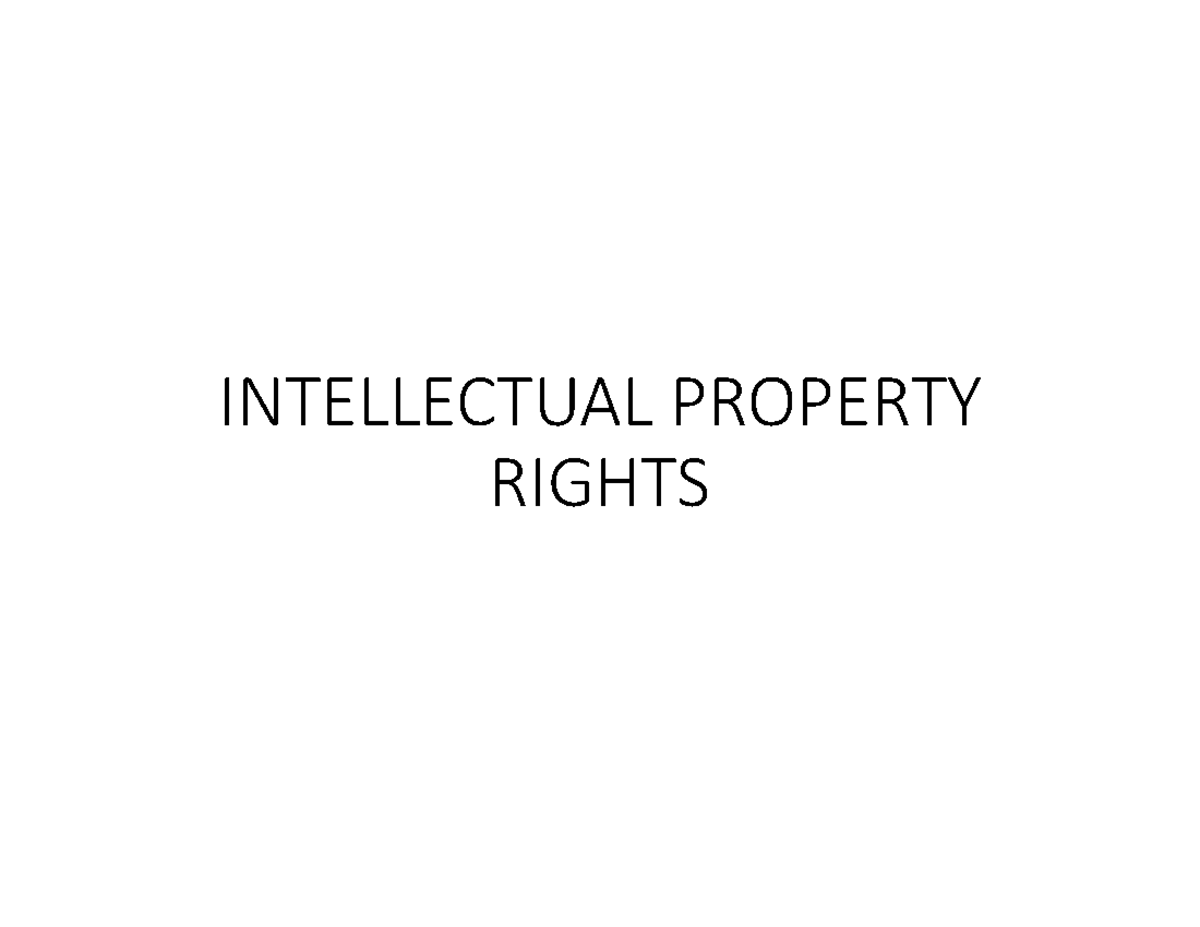 Lecture 1- presentation- UG -IPR - INTELLECTUAL PROPERTY RIGHTS ...