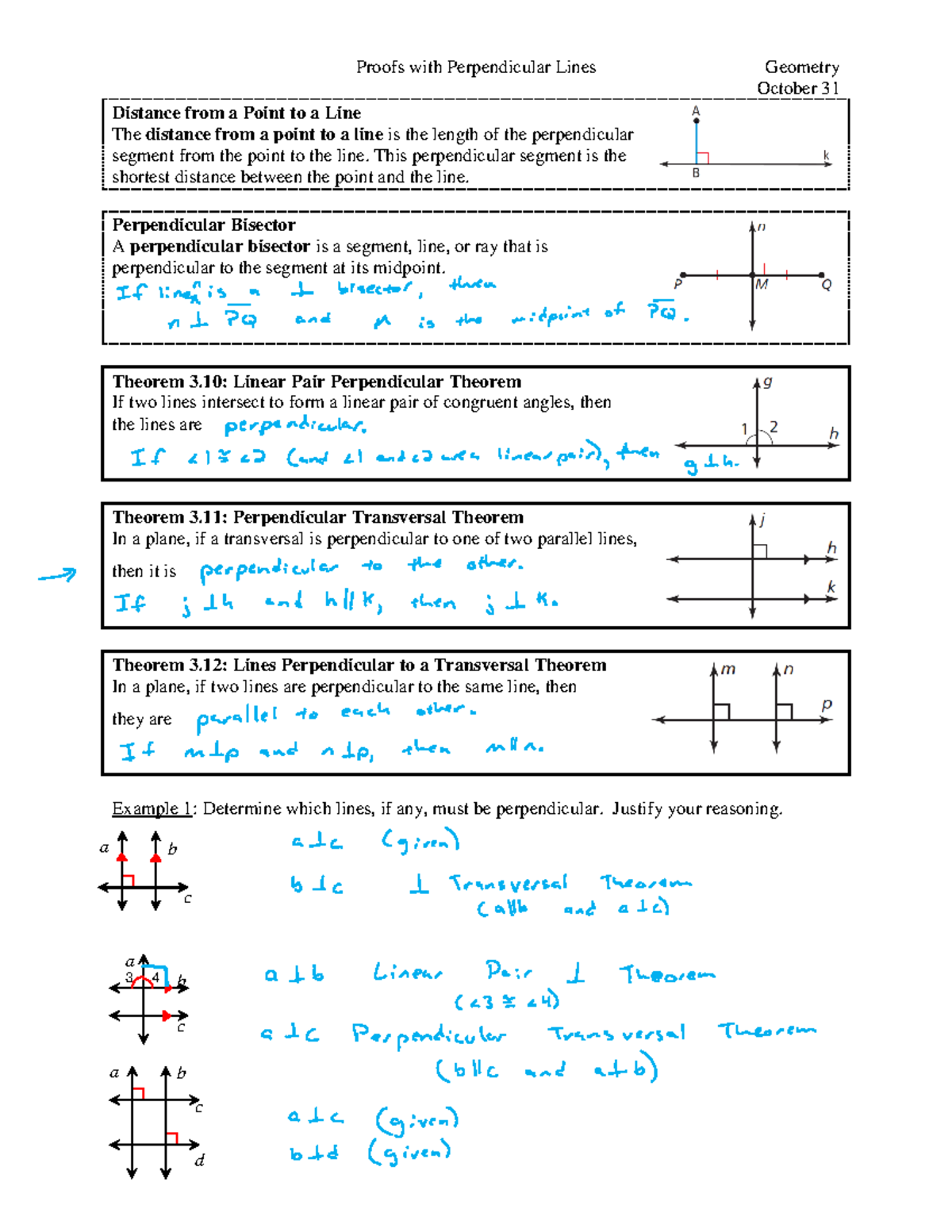 10-31 - proofs with perpendicular lines - Proofs with Perpendicular ...