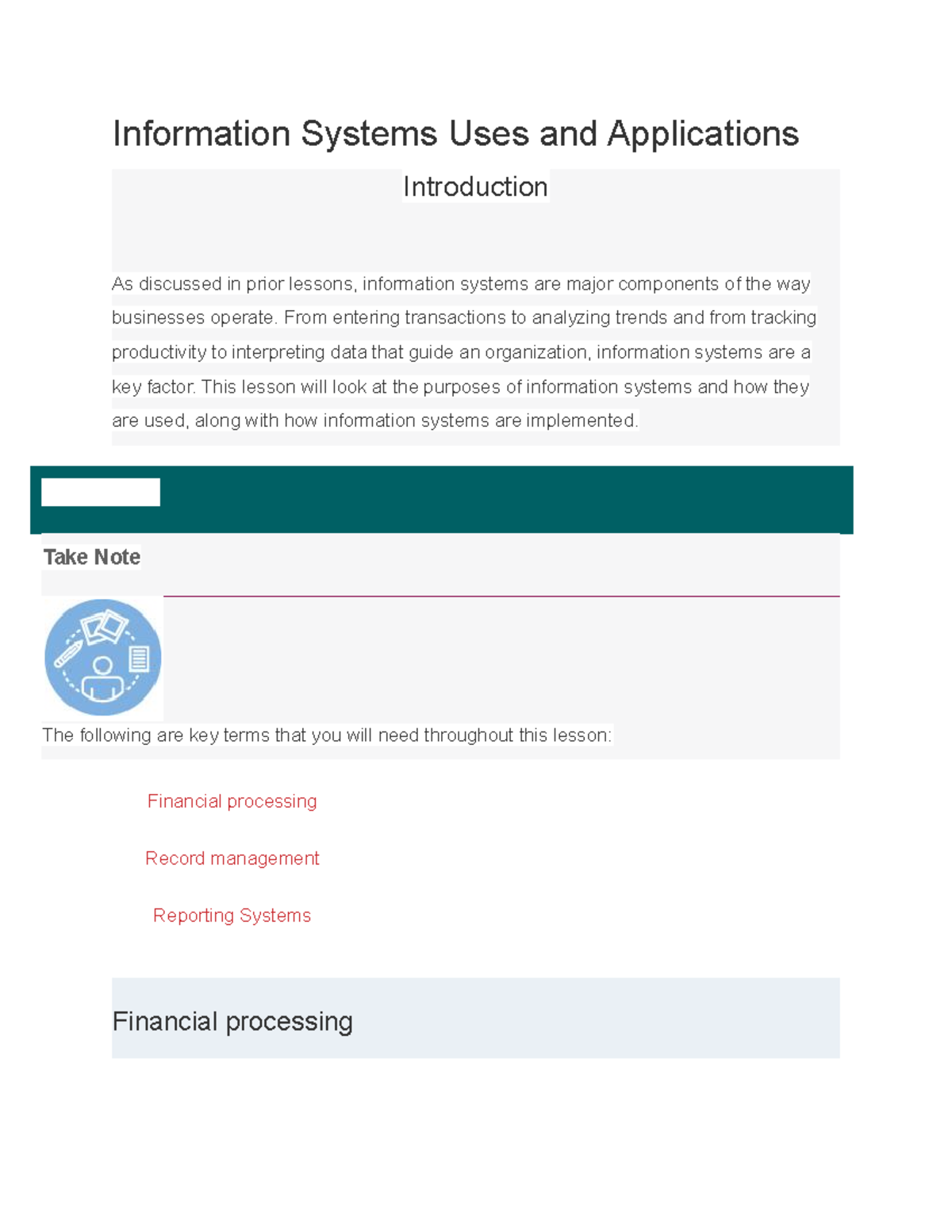 Information Systems Uses and Applications - Information Systems Uses and Applications ...