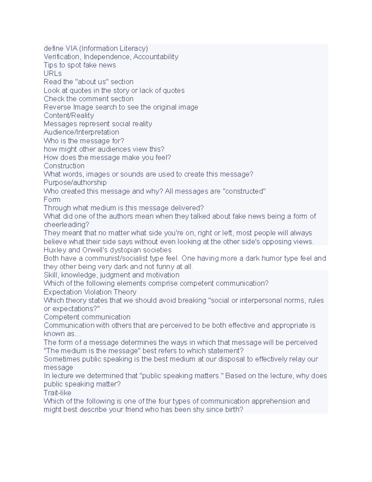 Comm 26 - practice - define VIA (Information Literacy) Verification ...