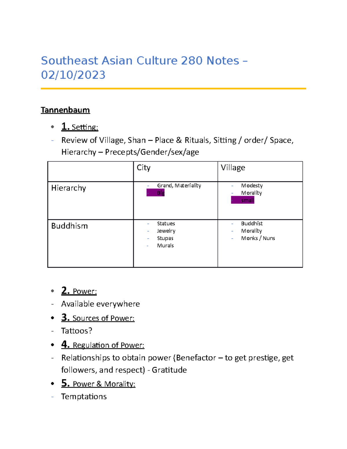 Southeast Asian Culture 280 Notes 2 - Southeast Asian Culture 280 Notes ...