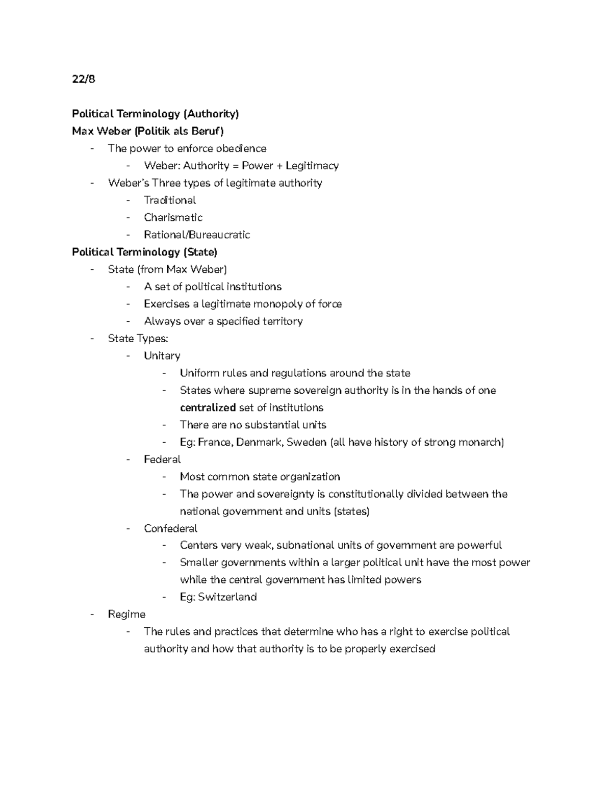 Global Politics - Notes for first 5 classes - 22/ Political Terminology ...