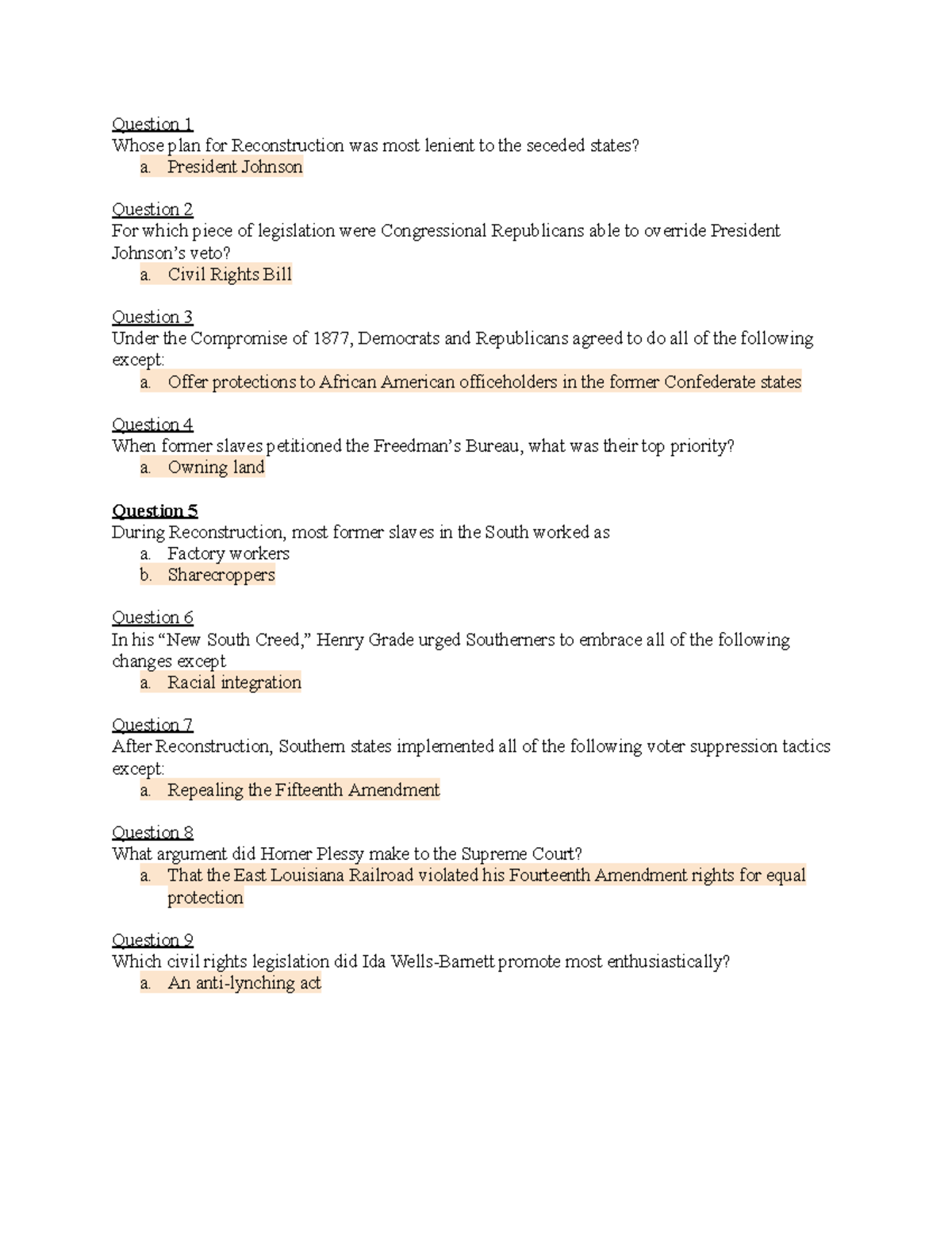 History 2057 Quiz 1 - review questions for quiz 1 - Question 1 Whose ...