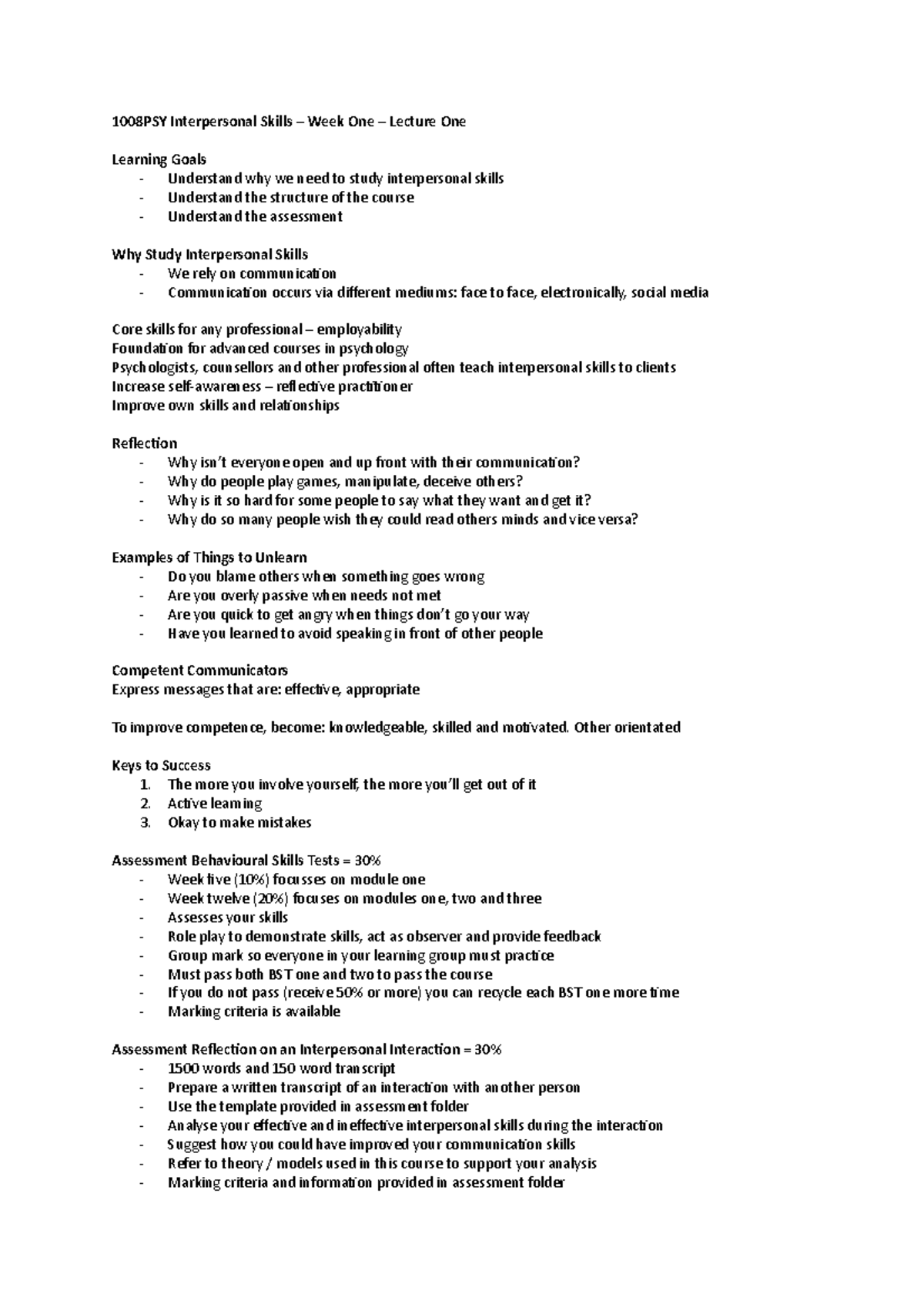 Week One Tutorial One - week one, lecture one notes taken from lecture ...