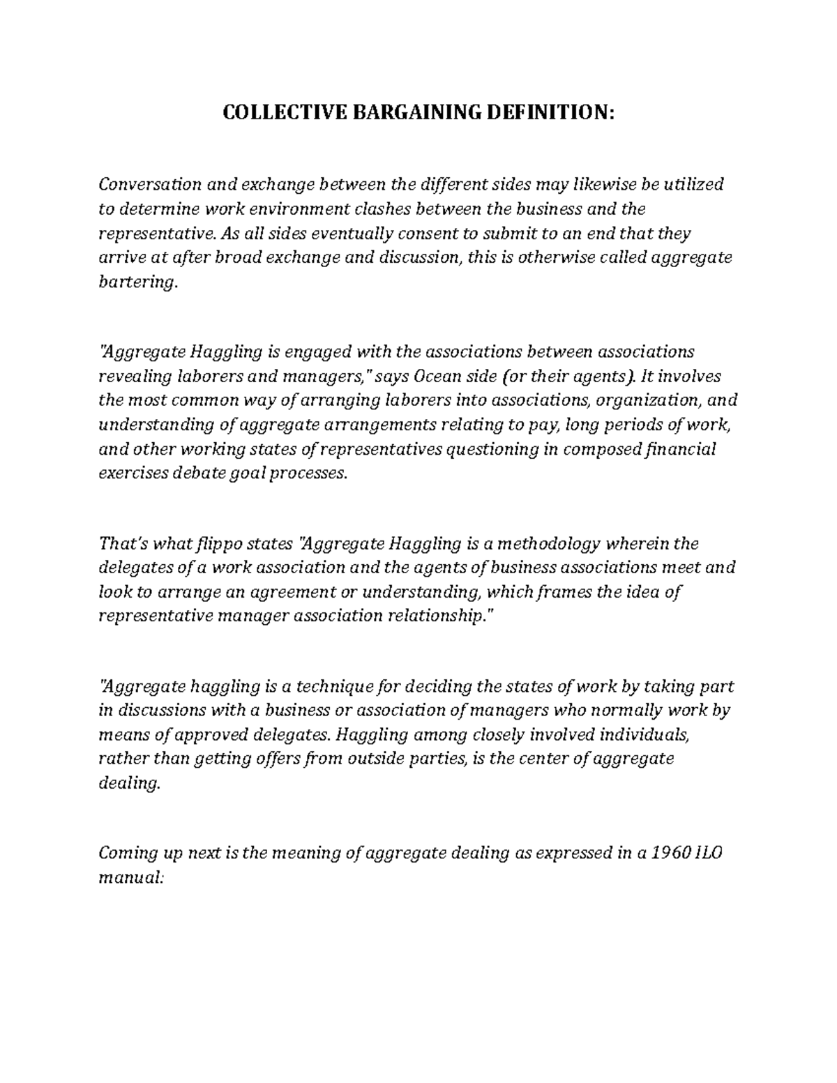 Collective Bargaining Definition - COLLECTIVE BARGAINING DEFINITION ...