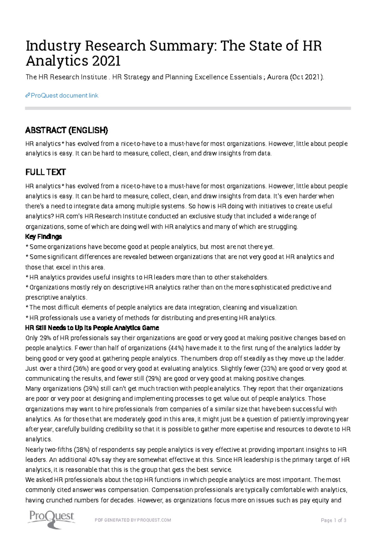 The State of HR Analytics 2021 - HR Strategy and Planning Excellence ...