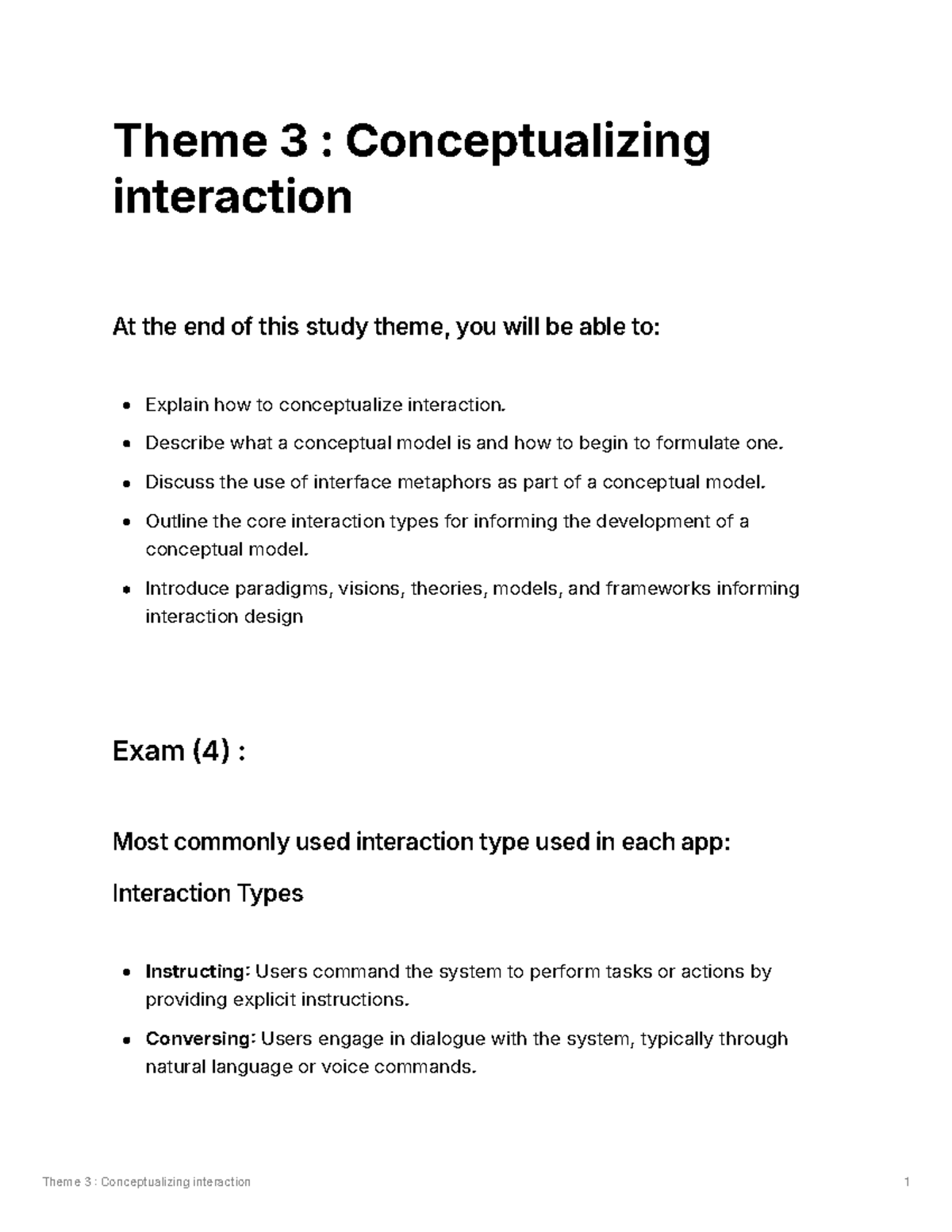 Theme 4 IMY - Theme 3 Conceptualizing interaction 1 Theme 3 ...