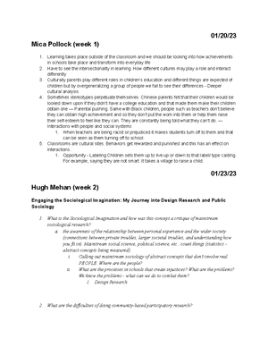 Soc 346 Lecture Notes - SOC 346 Notes Notes from After Paper Analysis ...