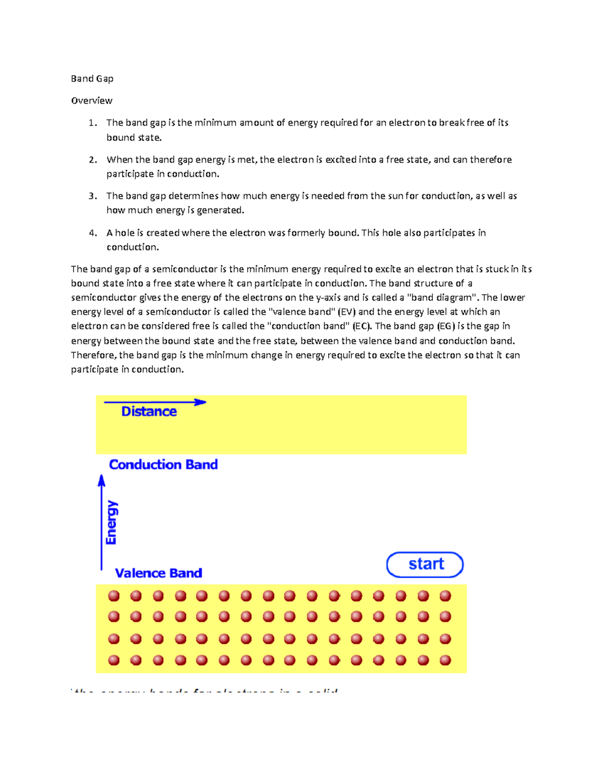 Band Gap - no one - Band Gap Overview 1. The band gap is the minimum ...