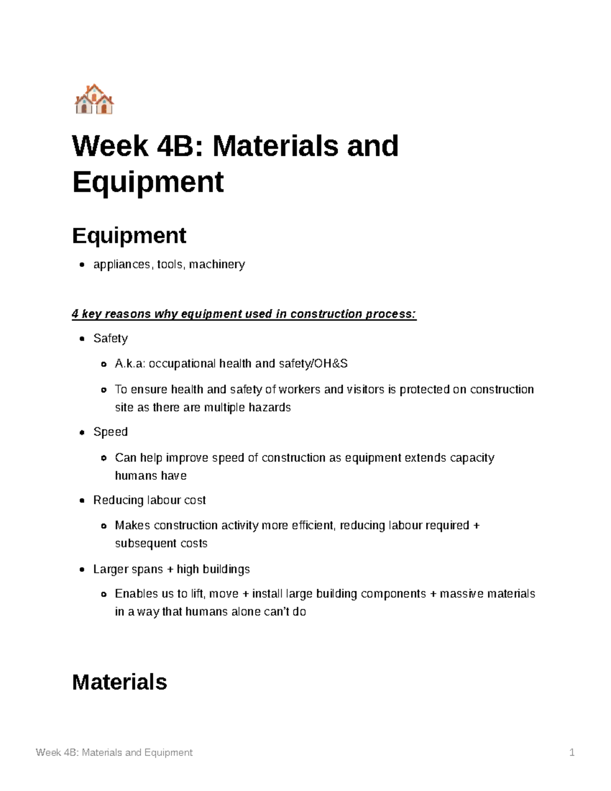 Week 4B Materials and Equipment - È Week 4B: Materials and Equipment ...