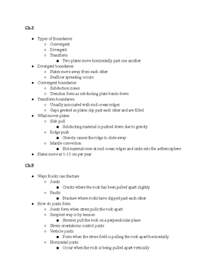 Geology Lab Exam 2 Study Guide - GEOL 1040 - Lab Exam STUDY GUIDE ...