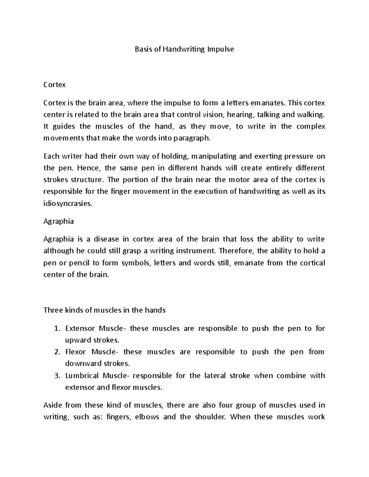 Basis of Handwriting Impulse lesson 4 - Basis of Handwriting Impulse ...