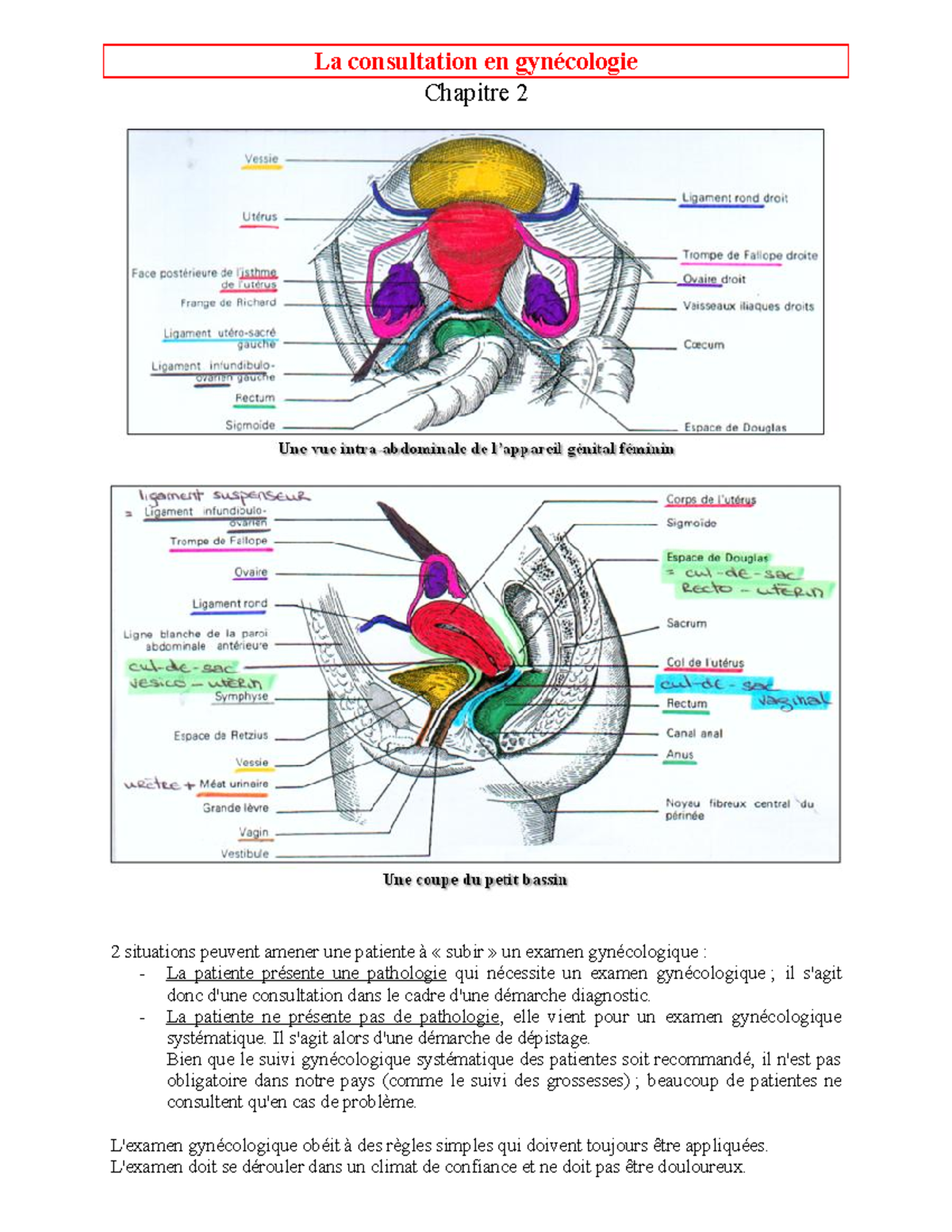 Ch02 Consultation gynecologique - La consultation en gynécologie ...
