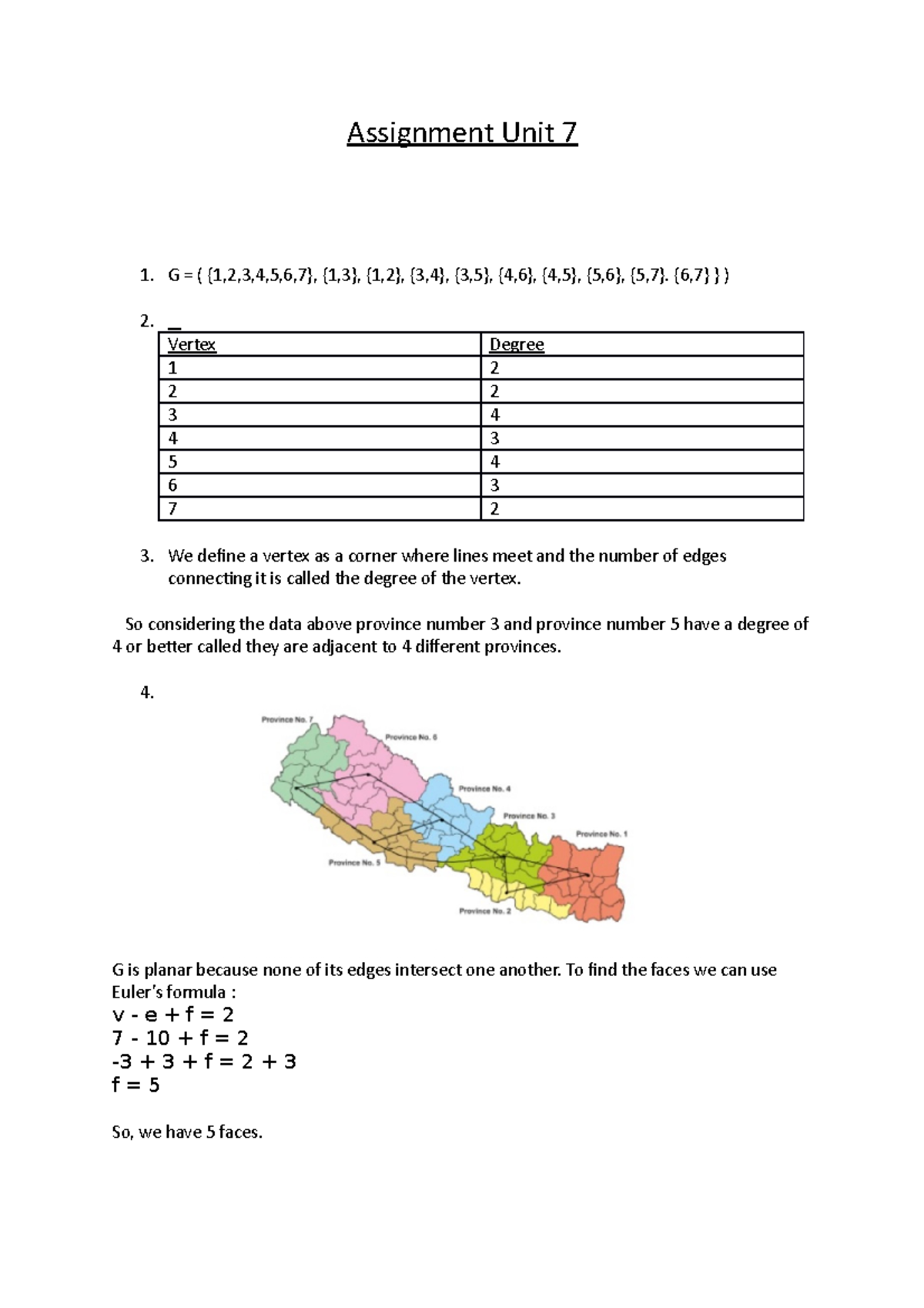 Assignment Unit 7 Lecture Notes Assignment Unit 7 1 G {1 2 3 4 5 6 7} {1 3} {1 2} {3