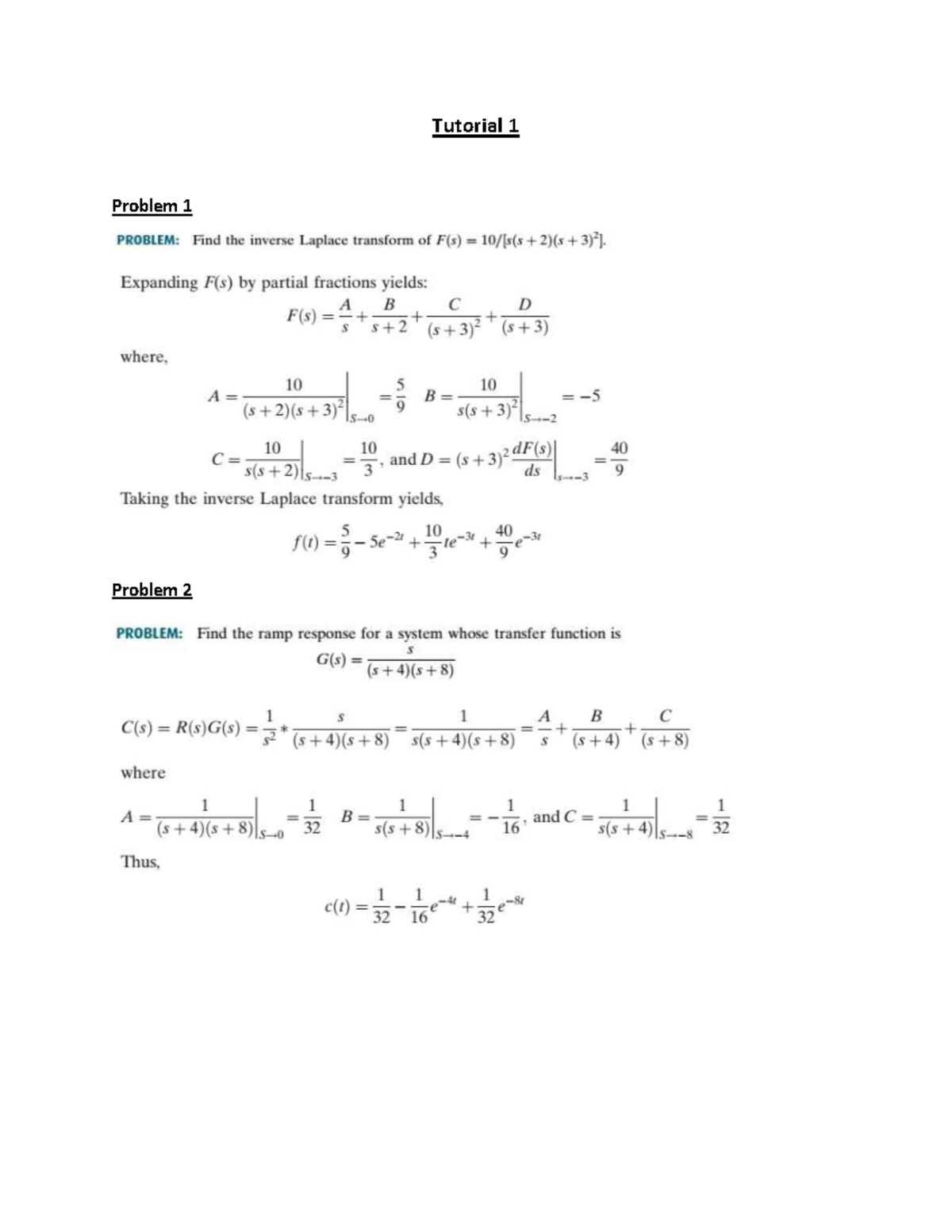 Tutorial 1 - Practice questions - ELG3155 - Problem 3 Problem 4 Solve ...