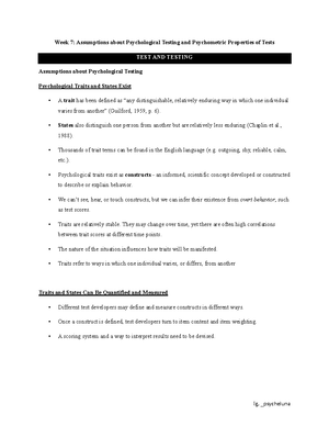 Psychological Assessment Prelims - LESSON 1: INTRODUCTION TO THE ...