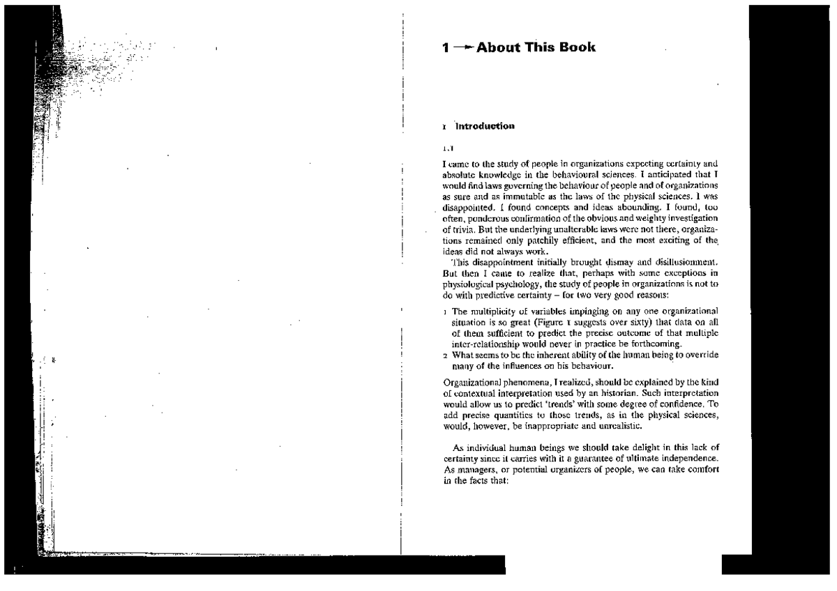 Chap 1 R1 - notes - Organsational Behaviour - Studocu