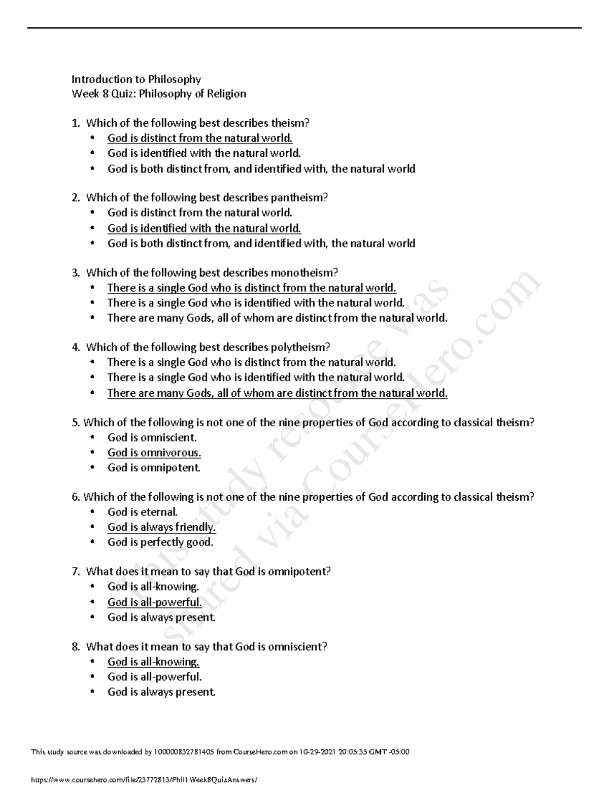 Pdf - quizzes for philosophy - PHILOS 1 - UCI - Studocu
