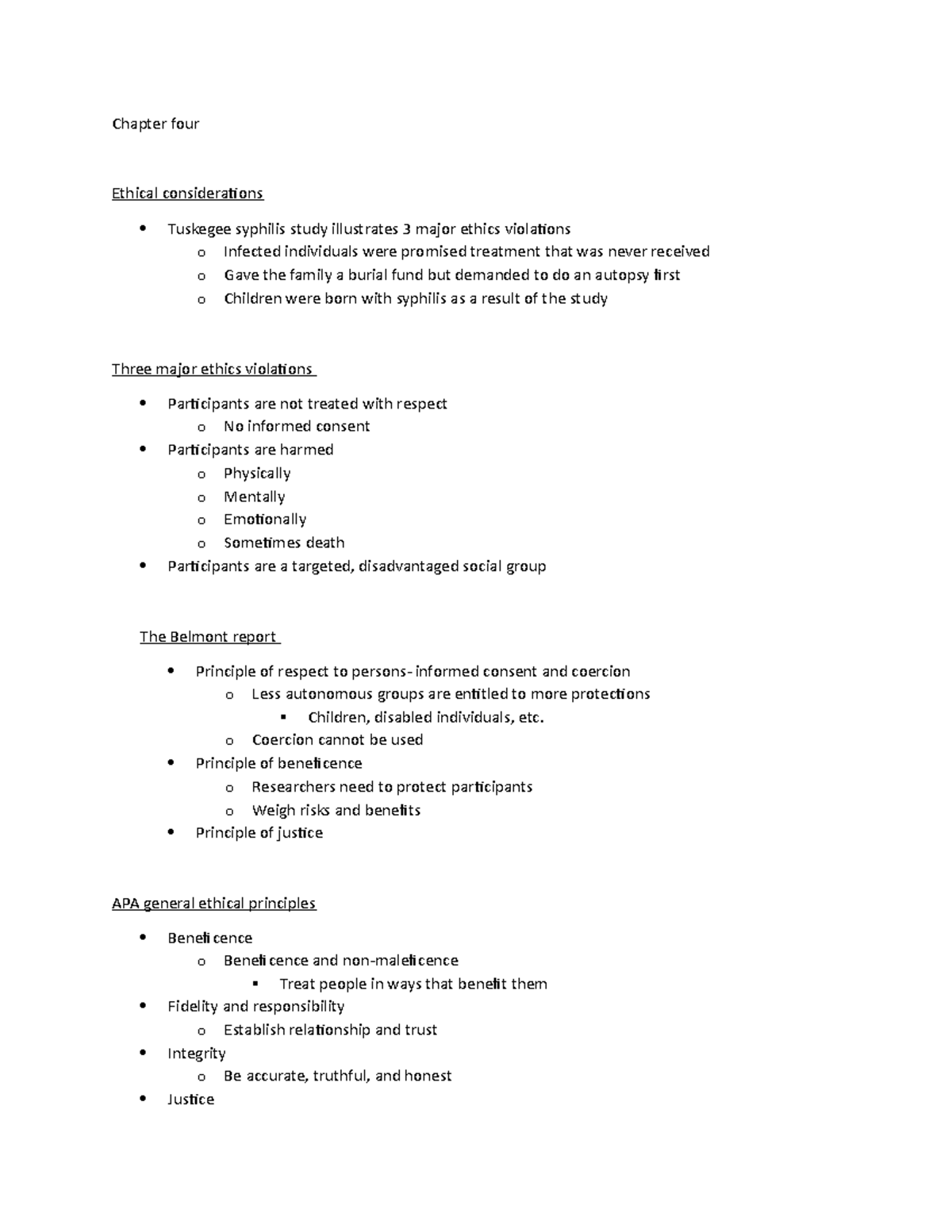 Chapter 4 research methods - Chapter four Ethical considerations ...