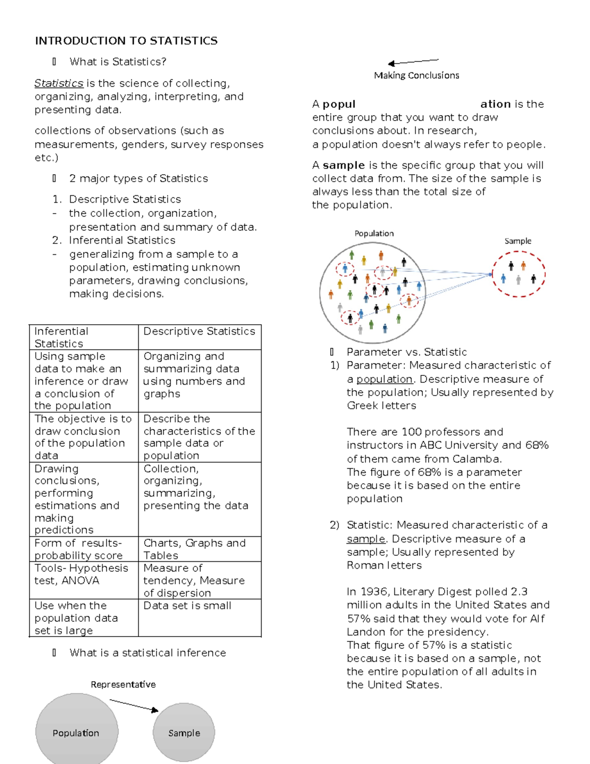 Introduction-to-Statistics - INTRODUCTION TO STATISTICS What is ...