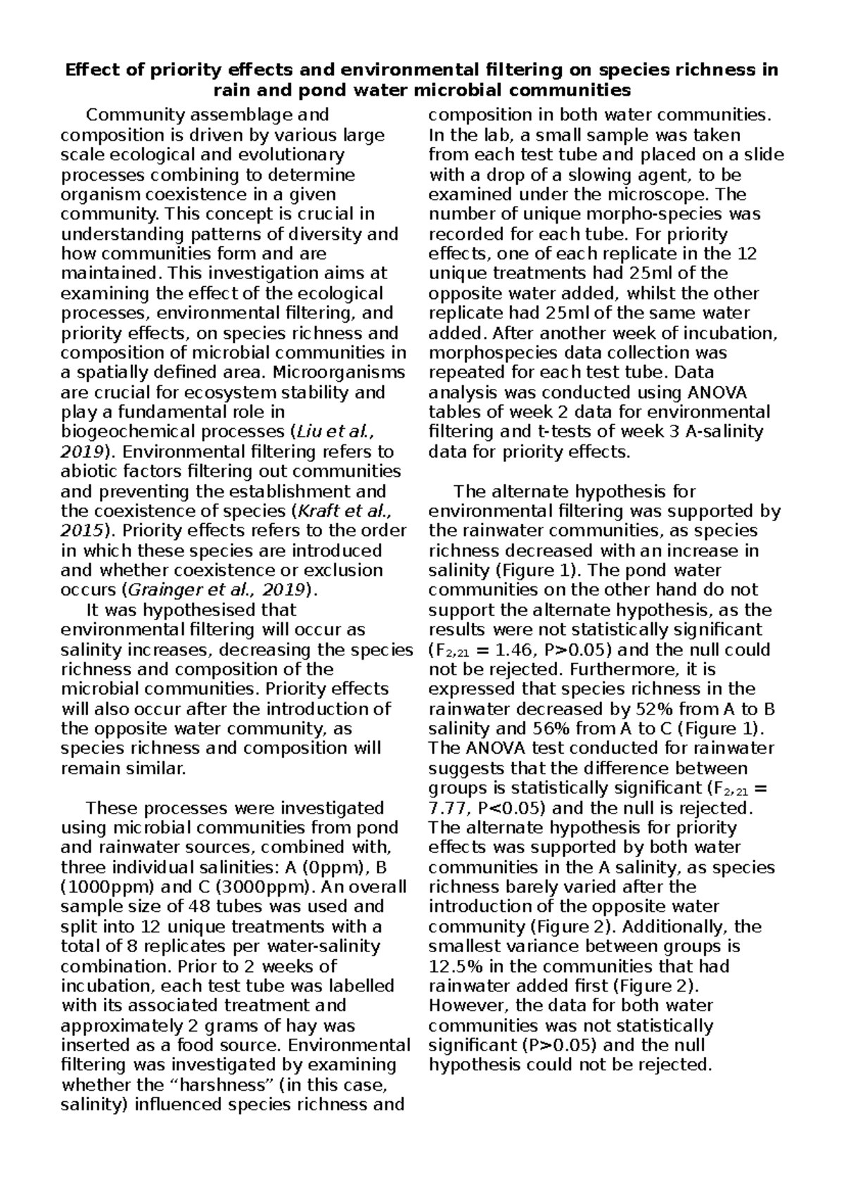 Extended abstract 2 for BIOL2010 - Effect of priority effects and ...
