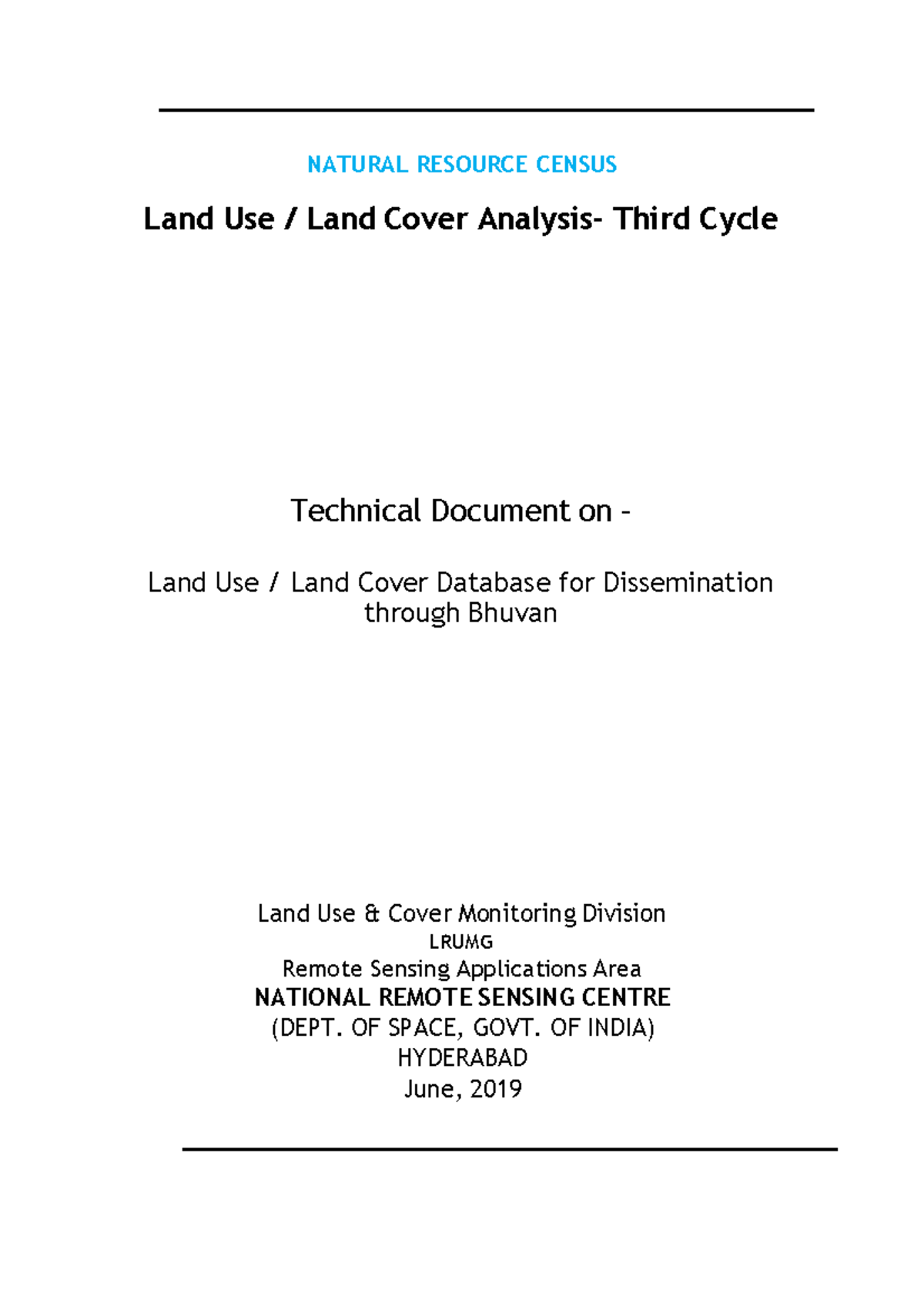 Lulc - Knowledge - NATURAL RESOURCE CENSUS Land Use / Land Cover ...