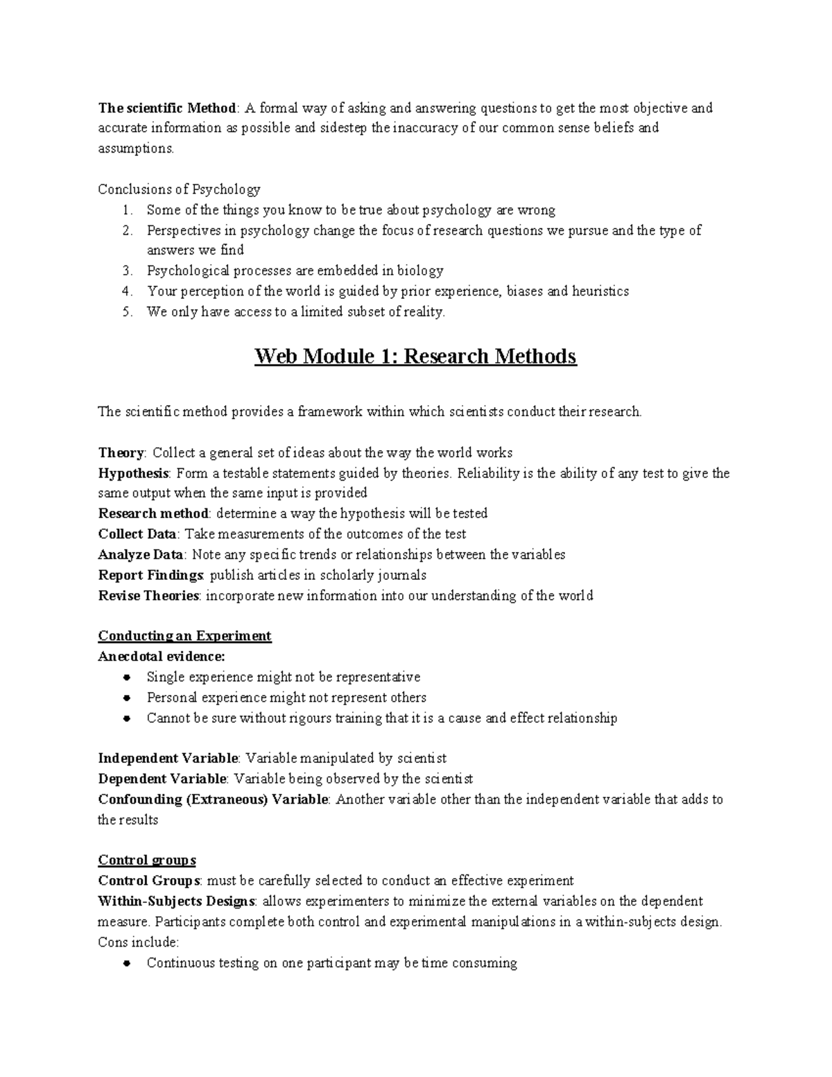 Research Methods - Lecture notes 1 - The scientific Method : A formal ...