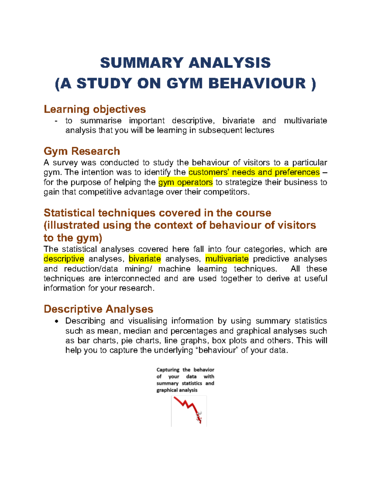2 summary of analysis - R programming - SUMMARY ANALYSIS (A STUDY ON ...