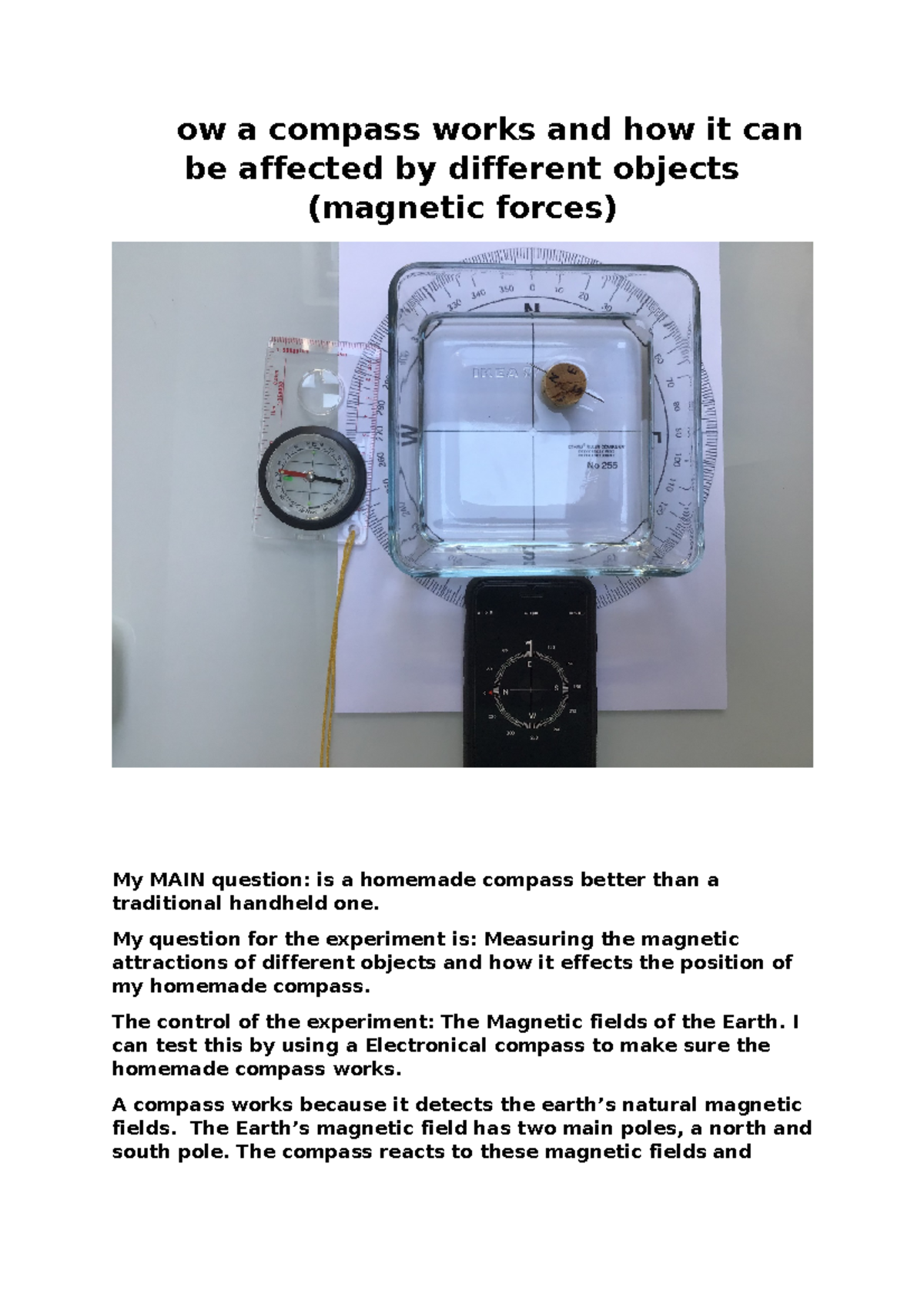 Compasses - notes - ow a compass works and how it can be affected by ...