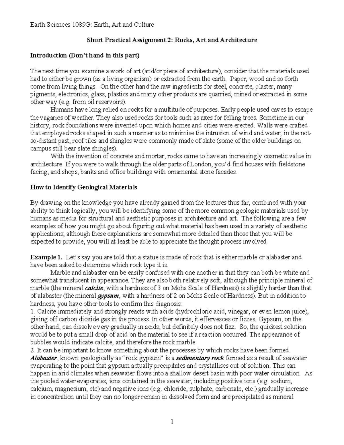 ES1089G practassign rocks 02student 2023 - Earth Sciences 1089G: Earth ...