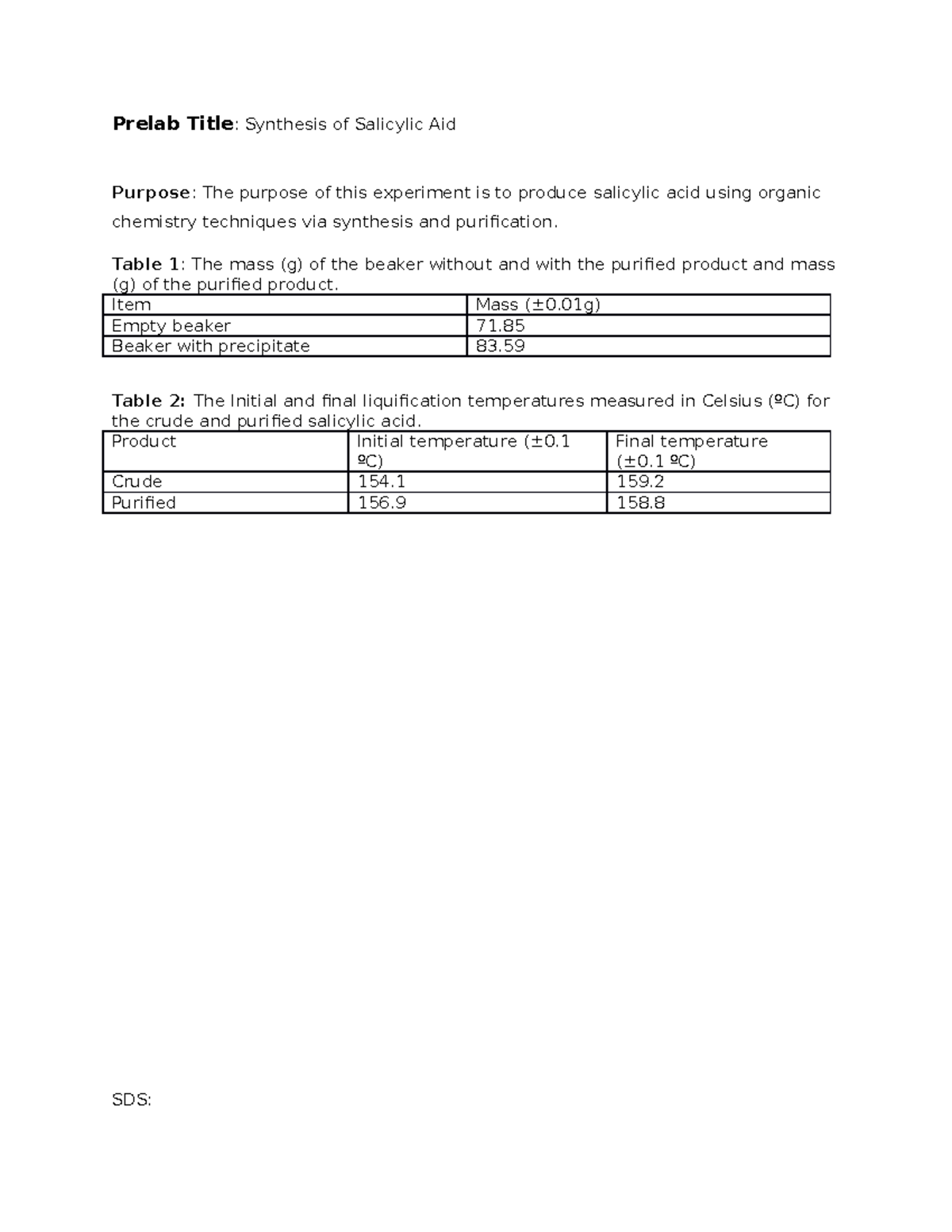 prelab redox for chem1002 winter 2021 - Prelab Title : Synthesis of ...