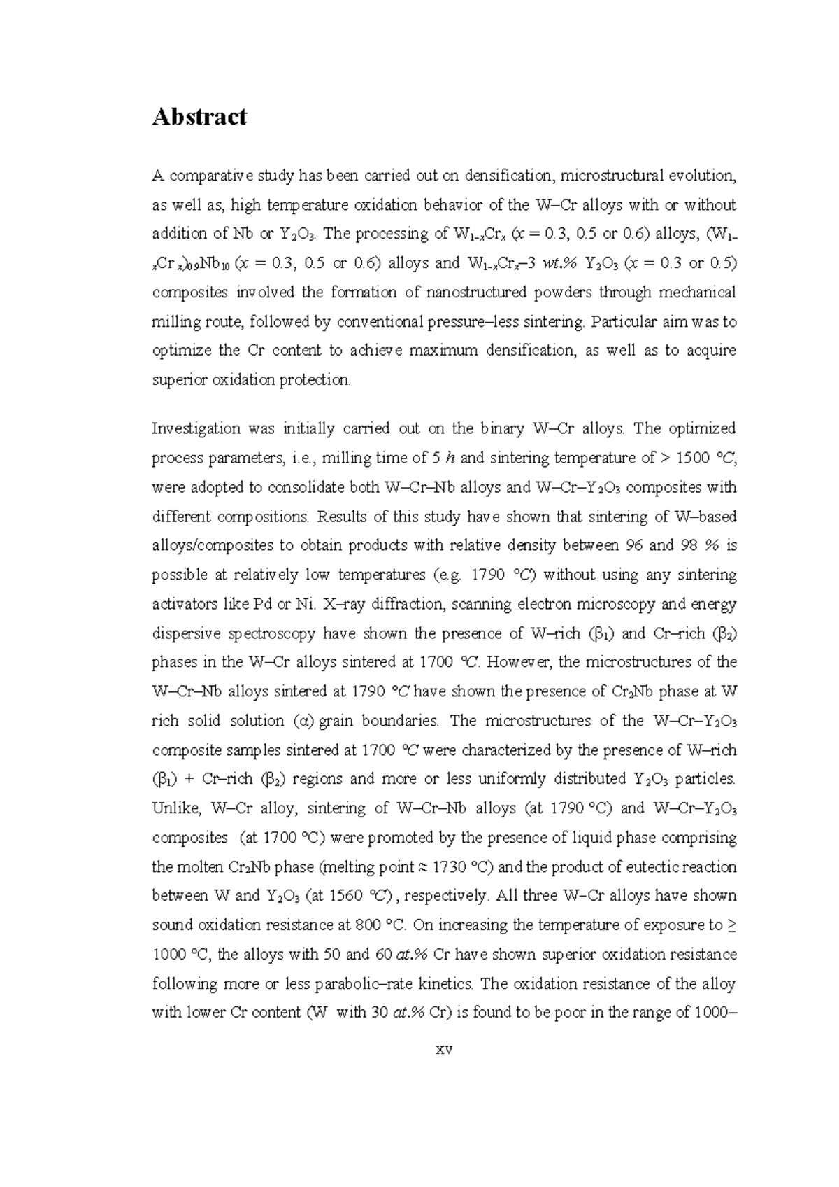 9 Thesis abstract - Abstract A comparative study has been carried out ...