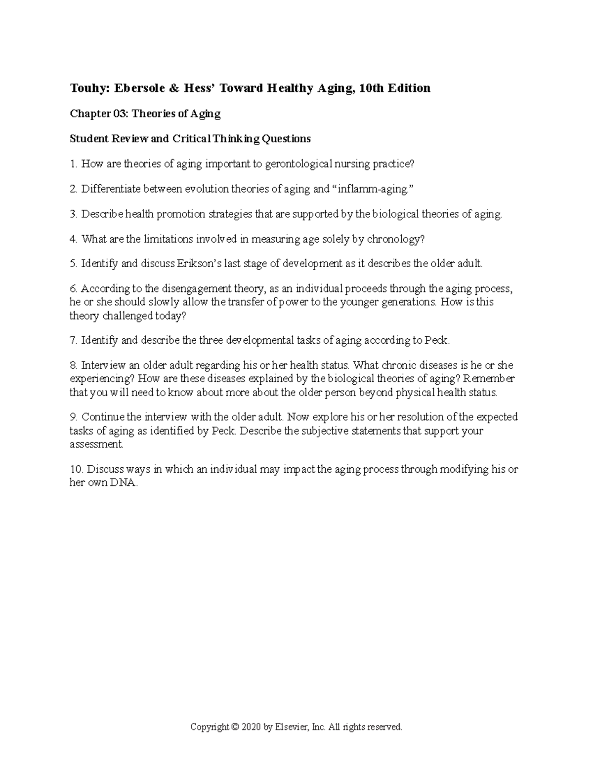 Chapter 003 - notes - Touhy: Ebersole & Hess’ Toward Healthy Aging ...