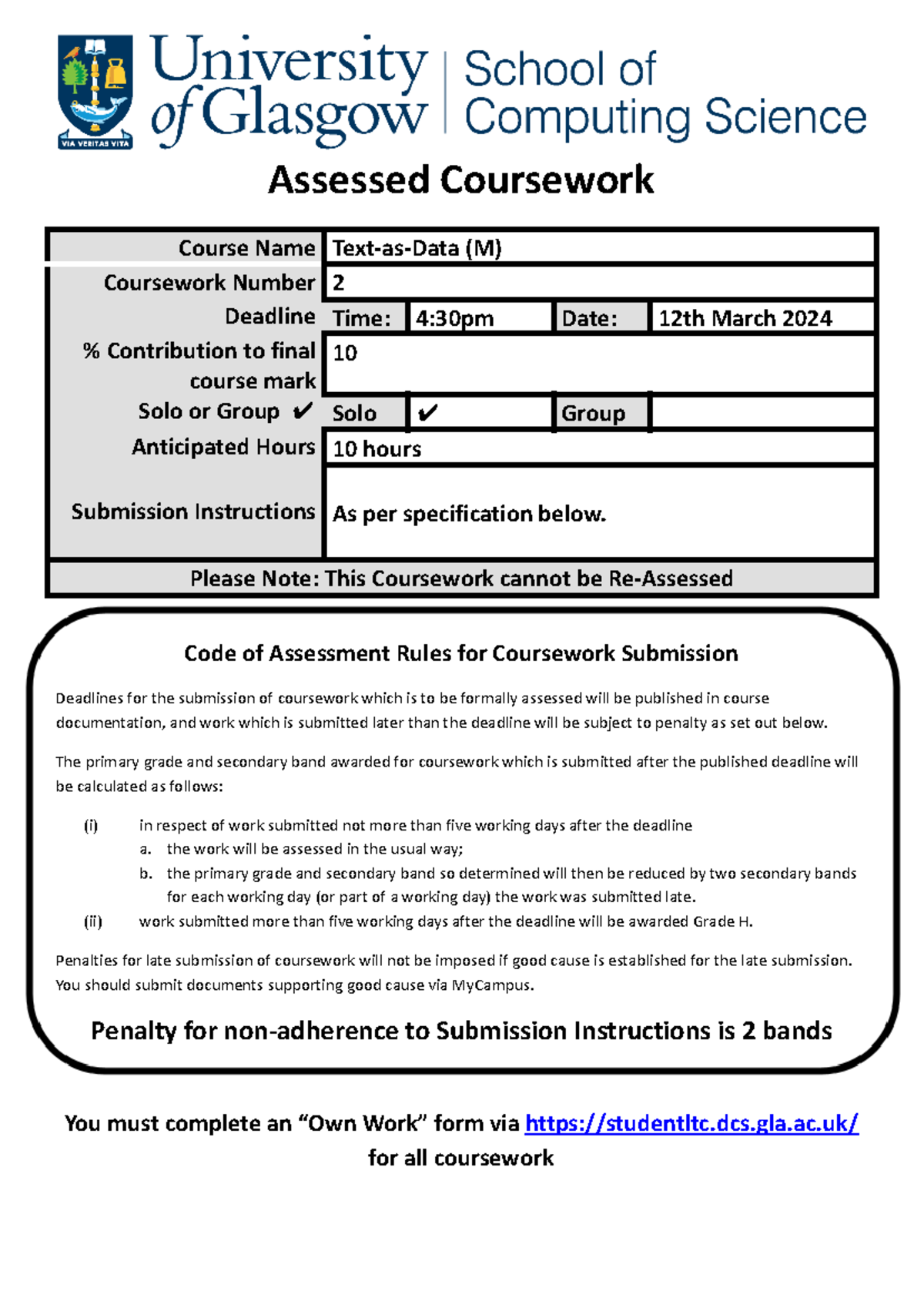 Research Paper Coursework Specification - Assessed Coursework Course Name Text-as-Data (M) - Studocu