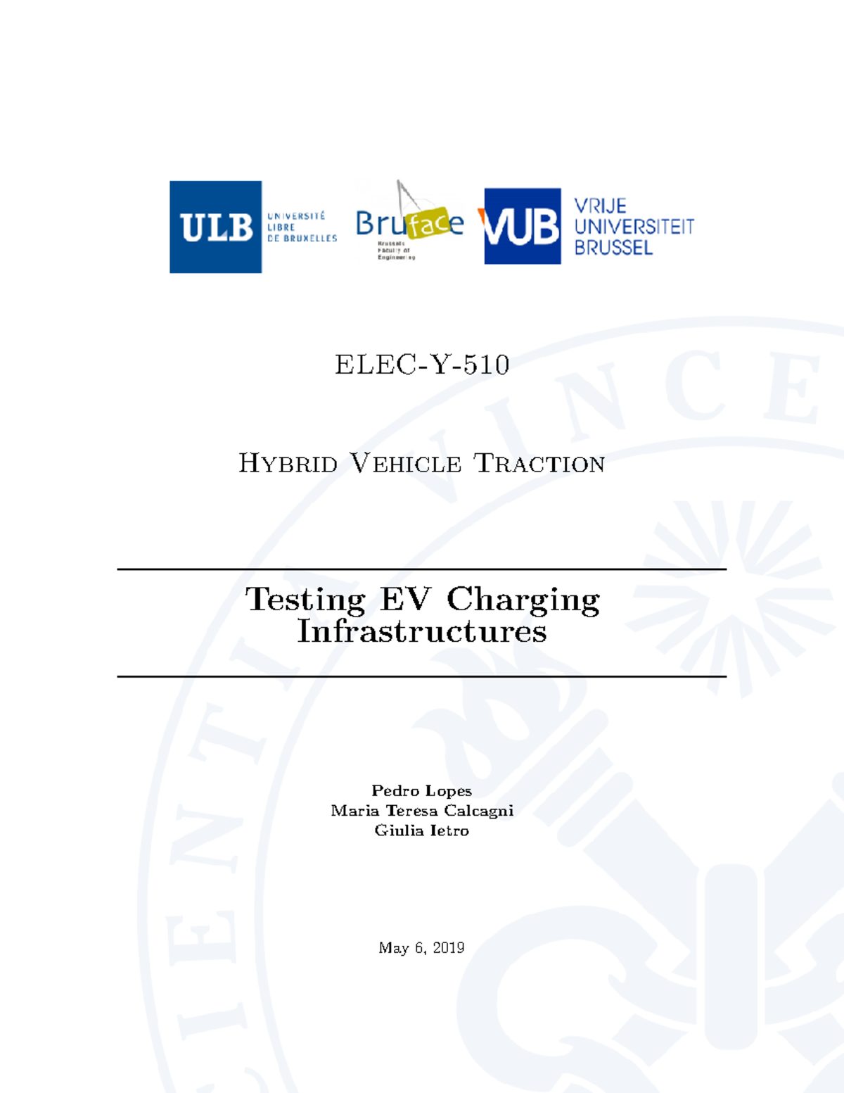 Testing EV Charging Infrastructures - ELEC-Y- Hybrid Vehicle Traction ...
