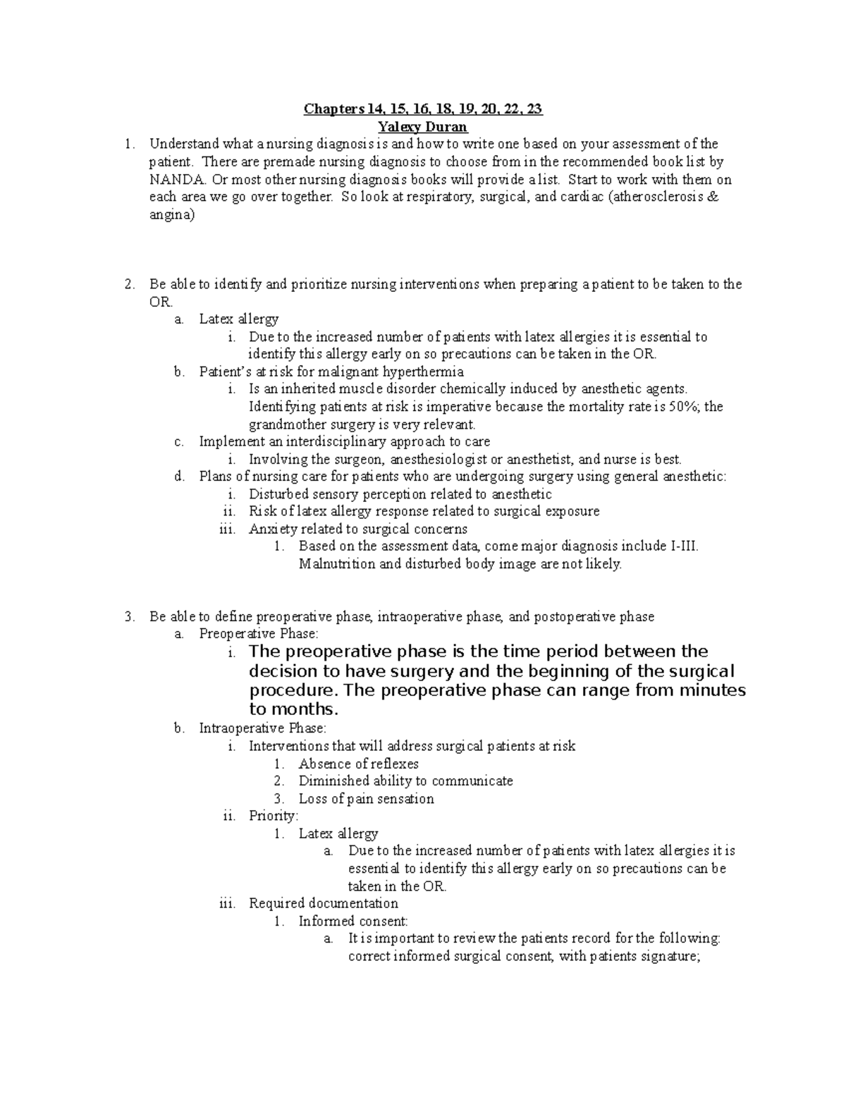 EXAM 2 Study Guide - dr. will - Chapters 14, 15, 16, 18, 19, 20, 22, 23 ...