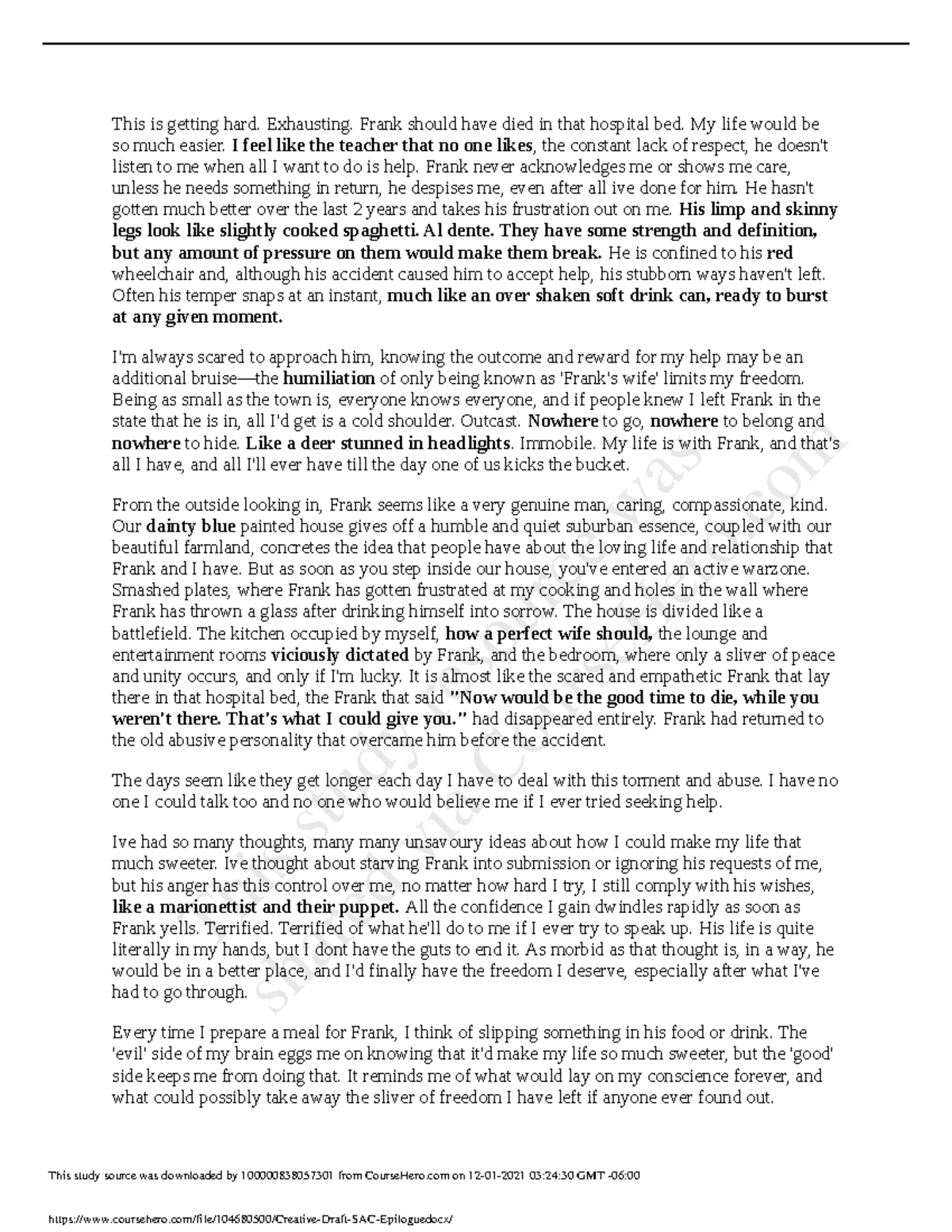 Flexion Creative Response for Freshman English Coursework Term 1 ...