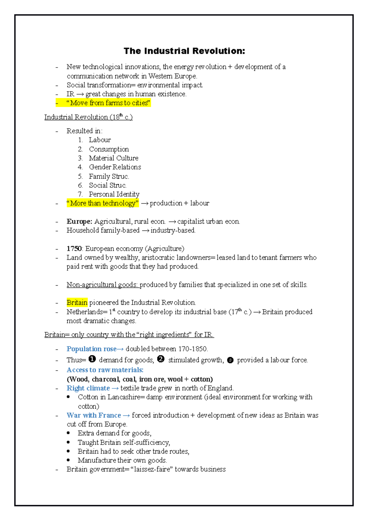 The Industrial Revo - The Industrial Revolution: - New technological ...