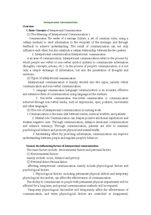 Interpersonal communication-Multiple Choice Questions - Interpersonal ...