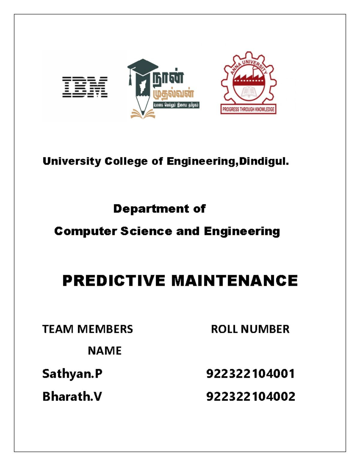 Documenphase 5 - Nan mudhalvan predictive maintenance doc - University ...