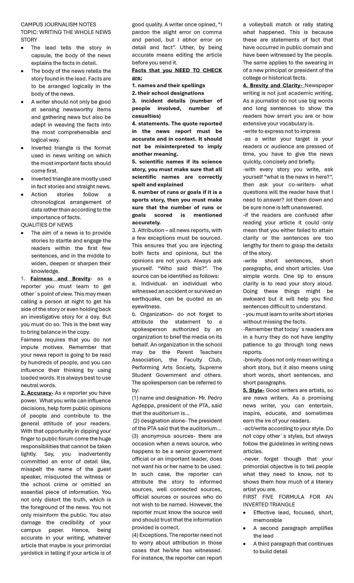 CW-CJ- Benlacnotes - NOTES NOTES - CAMPUS JOURNALISM NOTES TOPIC ...