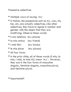 Verbi verbi verbi - review for exam - Verbi verbi verbi !! • Italian ...