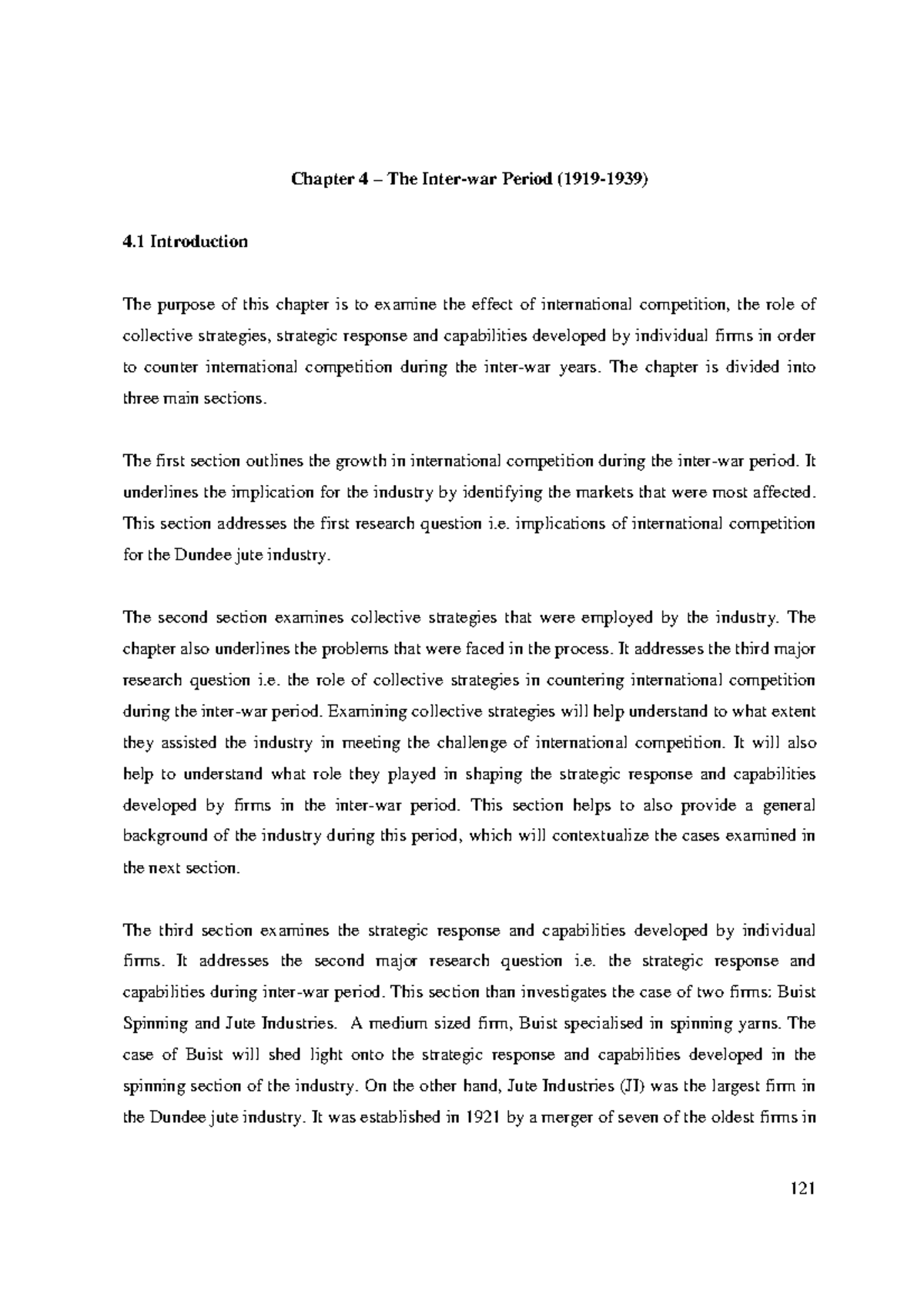 International Competition 42 - 121 Chapter 4 – The Inter-war Period ...