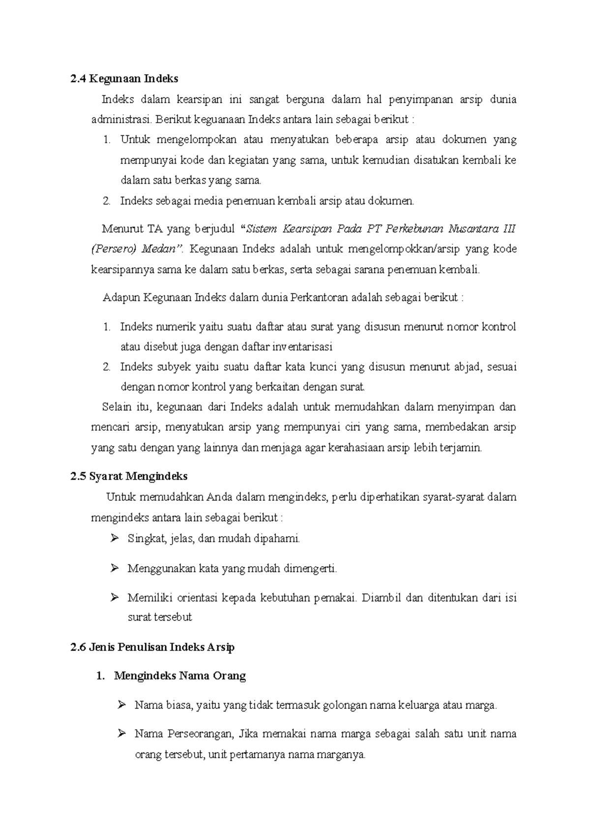 Kegunaan Indeks Arsip - a lecture notes about The use of an index is to ...