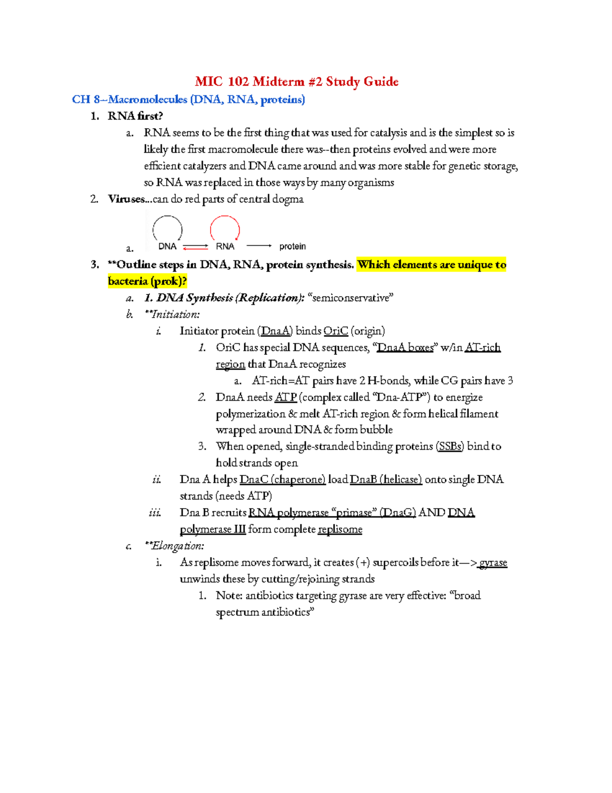 MIC 102 MT #2 Study Guide - MIC 102 Midterm #2 Study Guide CH 8 ...