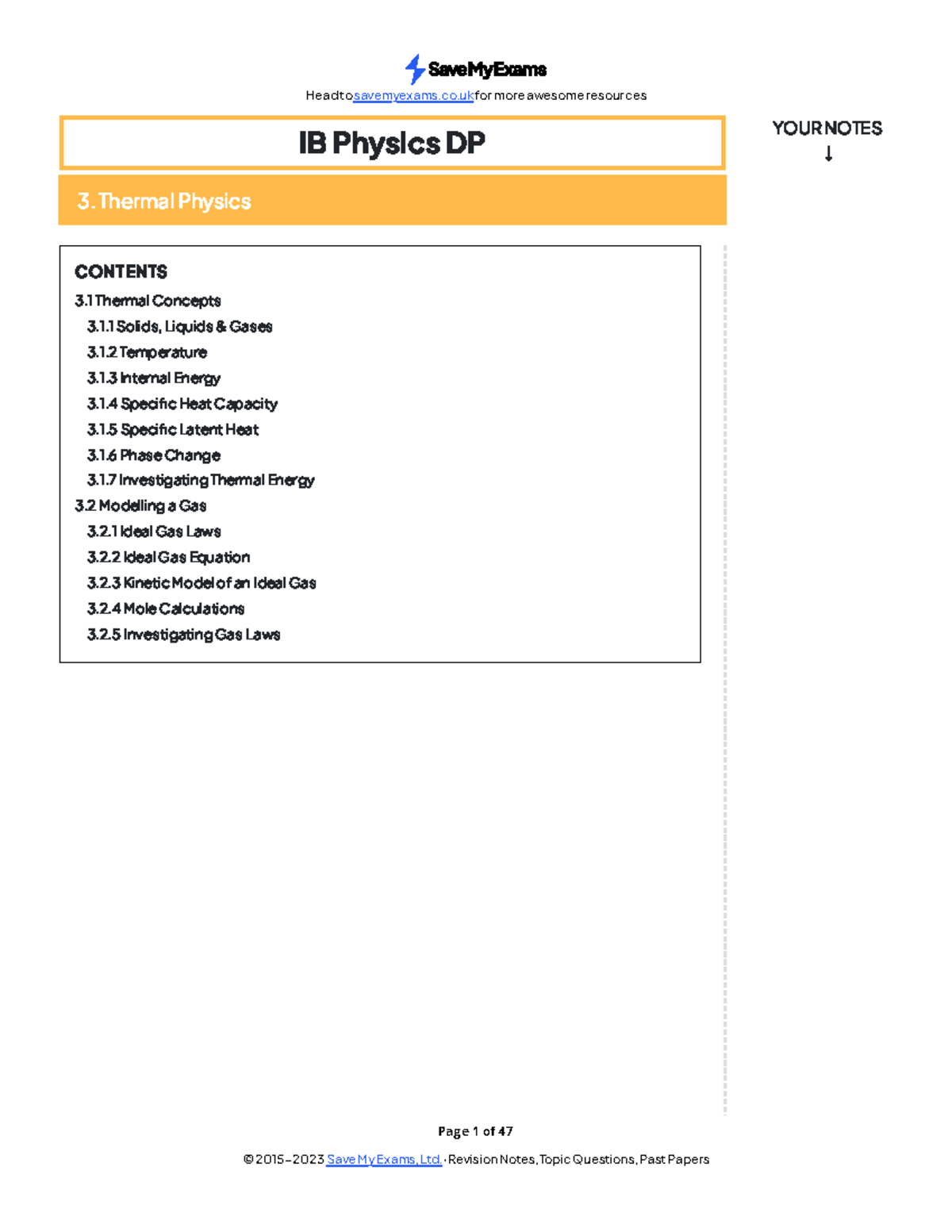 Tema 3: Física HL IB - Page 1 of 47 IB Physics DP 3. Thermal Physics ...