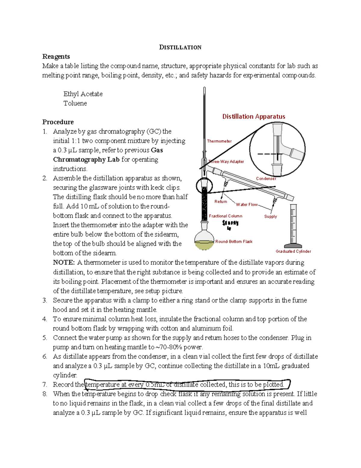 Distillation-Manual - Distillation project - DISTILLATION Reagents Make ...