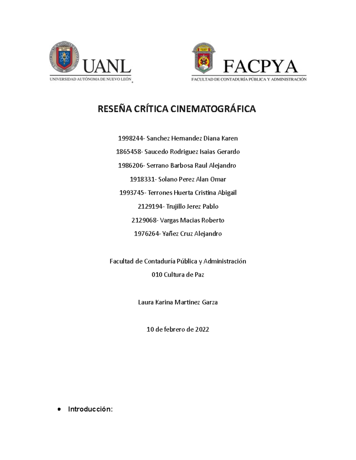 A3 Alan Solano - Resumen - RESEÑA CRÍTICA CINEMATOGRÁFICA 1998244 ...